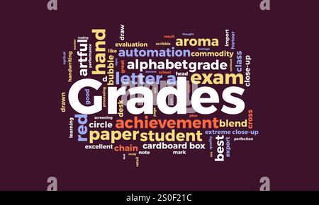 Grades word cloud template. Grades concept vector tagcloud background ...
