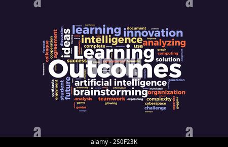 Learning Outcomes word cloud template. Learning Outcomes concept vector tagcloud background ...