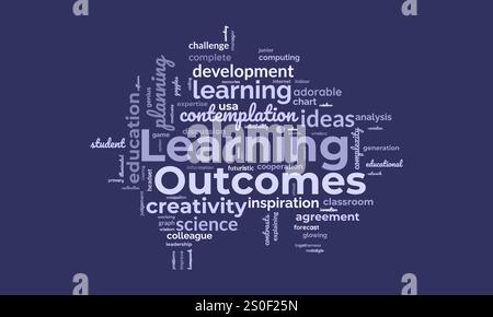 Learning Outcomes word cloud template. Learning Outcomes concept vector tagcloud background ...