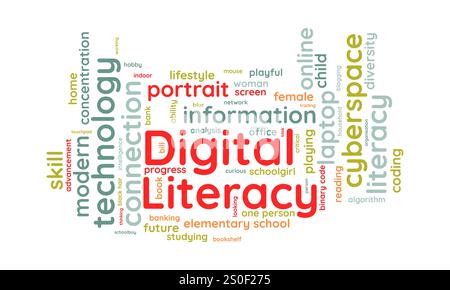 Digital Literacy word cloud template. Digital Literacy concept vector ...
