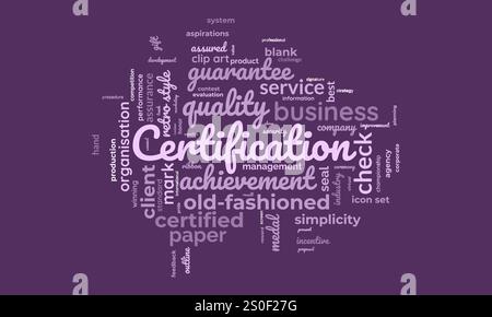 Certification word cloud template. Certification concept vector ...