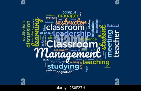 Classroom Management word cloud template. Classroom Management concept ...