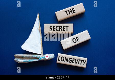 The Secret of Longevity symbol. Wooden blocks with words The Secret of ...