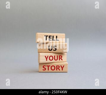 Tell us your story symbol. Concept word Tell us your story on beautiful ...