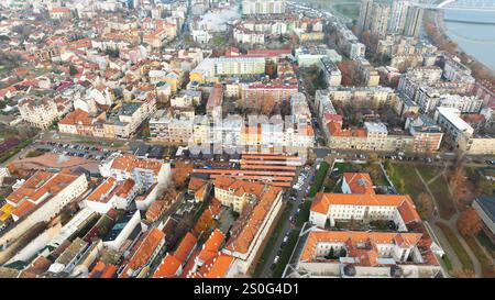 Novi Sad city center from drone aerial view around the Name of Mary ...