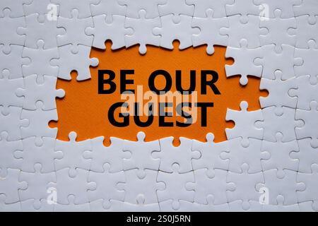 Be our guest symbol. Concept words Be our guest on beautiful black ...