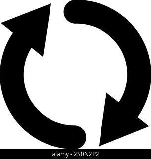 iteration cycle icon, black vector sign with editable strokes, concept ...