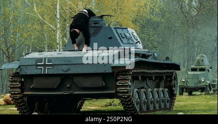 Re-enactor Dressed As Dead German Tank Crew Lies Slain on German ...