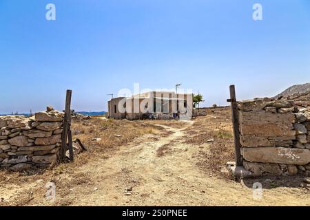 Rural Stone House Surrounded by Dry Vegetation and Blue Sky Stock Photo ...