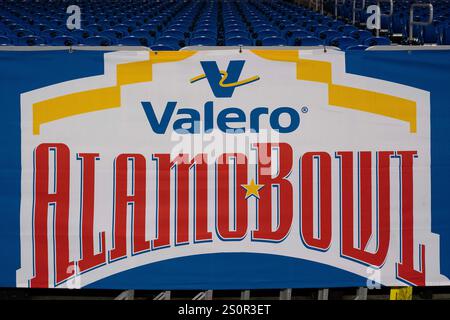 December 28, 2024: Valero Alamo Bowl logos at the NCAA Valero Alamo ...