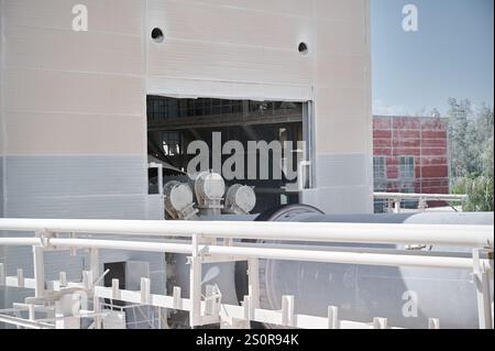 Building of combustion chamber of roasting rotary furnace Stock Photo ...