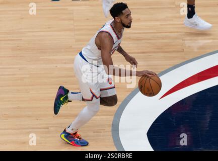 New York Knicks guard Cameron Payne reacts during the first half of ...