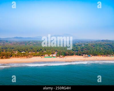 Agonda Beach aerial panoramic view. Agonda Beach is a public beach ...