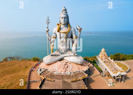 Murudeshwara Temple aerial panoramic view. Murudeshwara Temple is ...