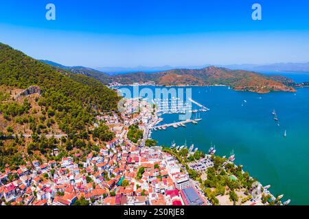 Fethiye port aerial panoramic view. Fethiye is a city in Mugla Province ...