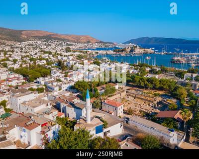 Bodrum city aerial panoramic view in Bodrum city. Bodrum is a city in ...