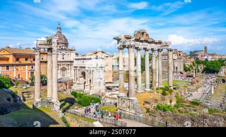 Visitors admire the Roman Forum, in Rome, Tuesday, Jan. 13, 2026. (AP ...