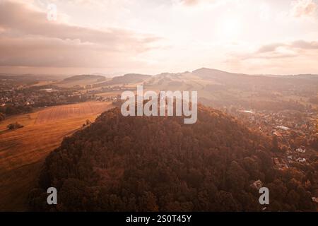 Hradek (Burgsberg) lookout tower, near the village of Varnsdorf on the ...