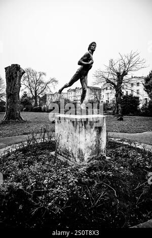 Greek Runner sculpture St Peter’s Square, Hammersmith London England UK ...