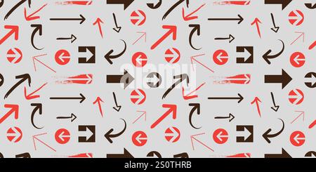 Various Randomly Placed and Shaped Brown Arrow Symbols - Pattern of ...