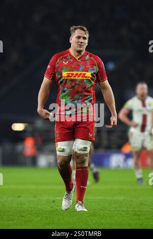 Alex Dombrandt and Marcus Smith of Harlequins celebrates after scoring ...
