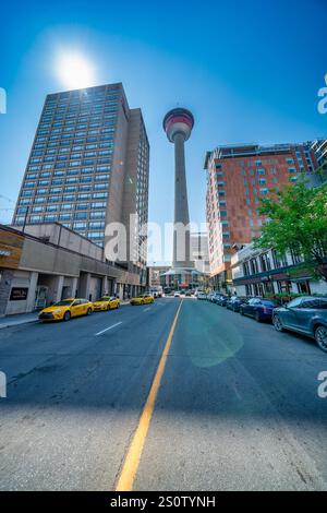 Calgary, Alberta - July 4, 2024: The downtown Calgary skyline at sunset ...