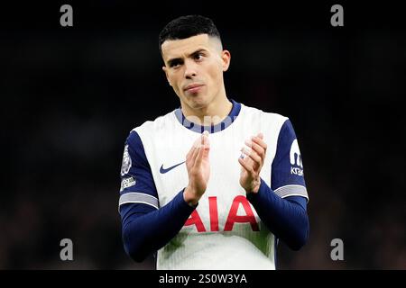 Pedro Porro of Tottenham Hotspur applauds away support before kick off ...