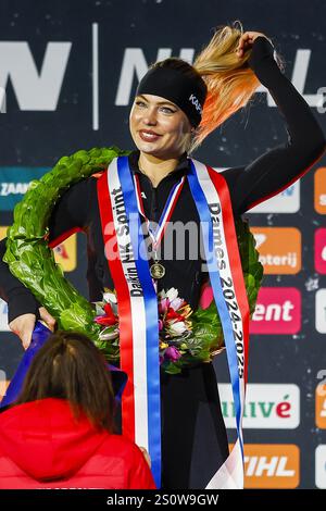 HEERENVEEN - Jutta Leerdam after her second 500m race during the third ...