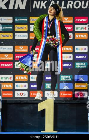HEERENVEEN - Jutta Leerdam after her second 500m race during the third ...