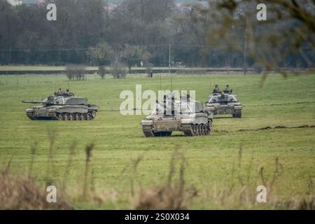 a squadron of British army FV4034 Challenger 2 ii main battle tanks in ...