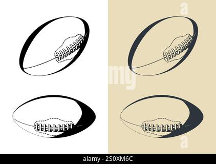 Stylized vector illustrations of american football ball Stock Vector ...