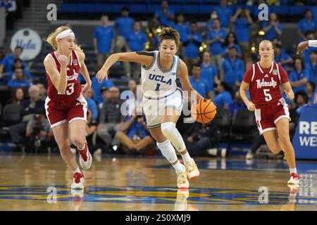 Nebraska guard Alberte Rimdal (5) dribbles against Southern California ...