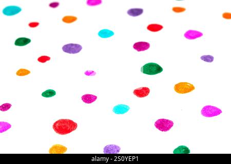 Polka Dot Spotty Circle Spots In Childlike Felt Tip Pen Rainbow ...