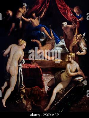 Jacopo Tintoretto - Hercules Expelling the Faun from Omphale's Bed ...