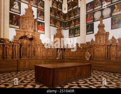Interior of the Chapel of Saint Catherine with portraits of clergy ...