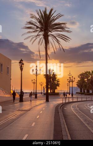 A scenic waterfront promenade in Cádiz, with Playa de Santa María del ...