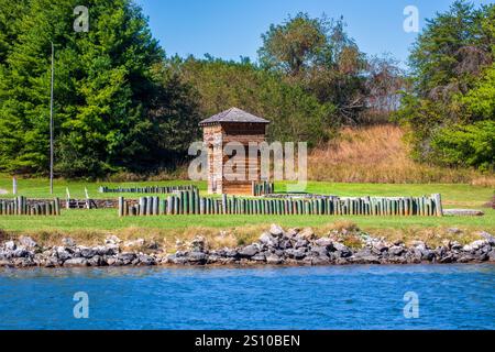Tellico Blockhouse, Tellico Lake, Tennessee. A reconstructed American ...