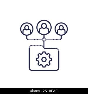 active directory icon with users, line vector Stock Vector Image & Art ...