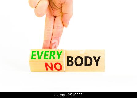 Everybody vs nobody symbol. Concept words Everybody and Nobody on ...