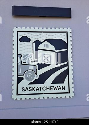 Saskatchewan postage stamp sign at Tim Horton's in Moosomin ...