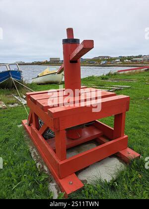 Wooden capstans in St. Pierre, France Stock Photo - Alamy