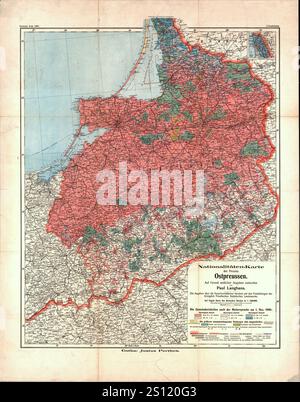 Ethnic map East Prussia 1907 Stock Photo - Alamy