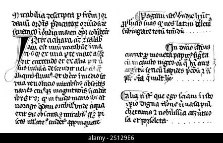 Extracts from Jordanus, Mirabilia descripta (14th century Stock Photo ...