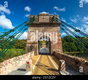 The Chain bridge over River Tweed near Melrose Scotland May 2010 Stock ...
