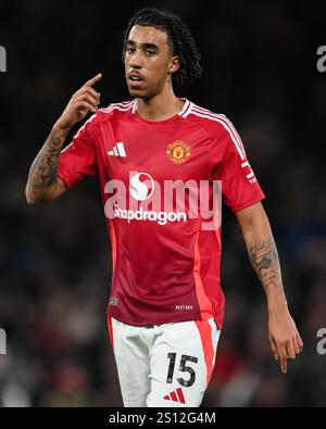 Leny Yoro of Manchester United during the Manchester United FC v Fulham ...