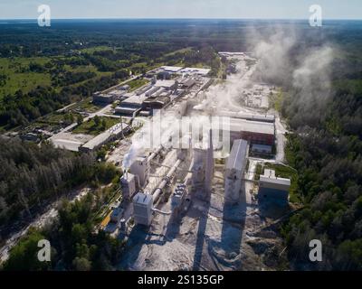 Plant of concrete foam blocks and limestone manufacture Stock Photo - Alamy