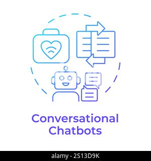 Conversational AI blue gradient concept icon Stock Vector Image & Art ...