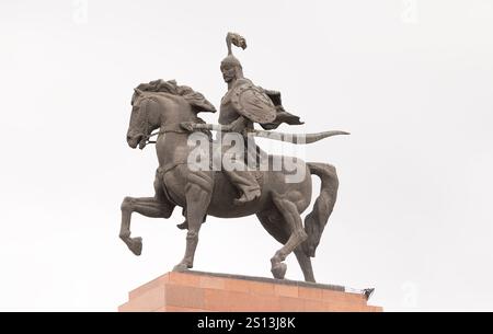 Manas statue, kyrgyz epic poem hero, symbol of Bishkek Stock Photo - Alamy