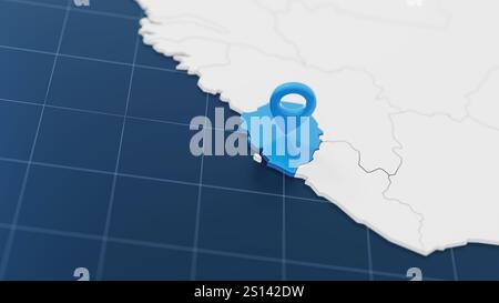Sierra Leone on bright political globe with embedded flag. 3D ...