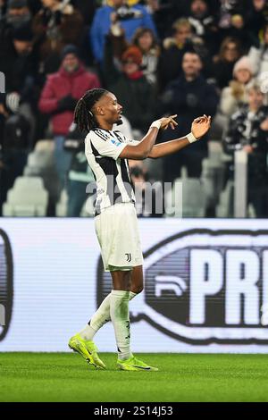 Juventus' Khephren Thuram celebrates after scoring 3-3 during the Serie ...